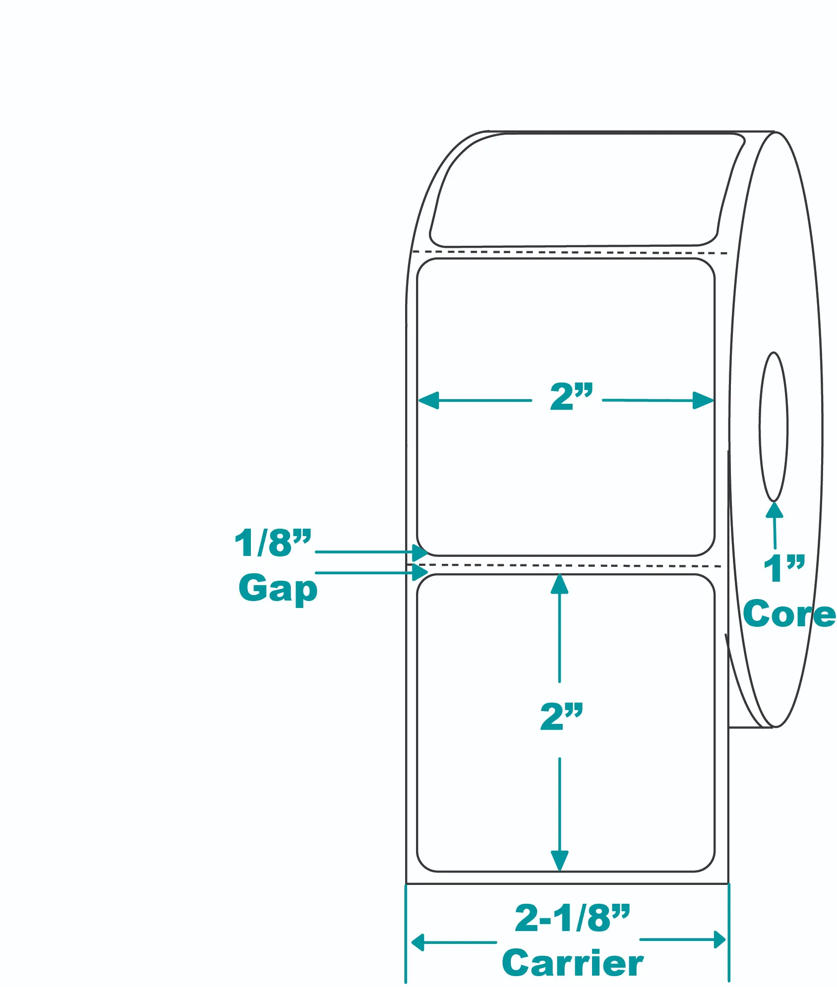 Compulabel 2x2" Direct Thermal Mobile Printer Labels (530730)