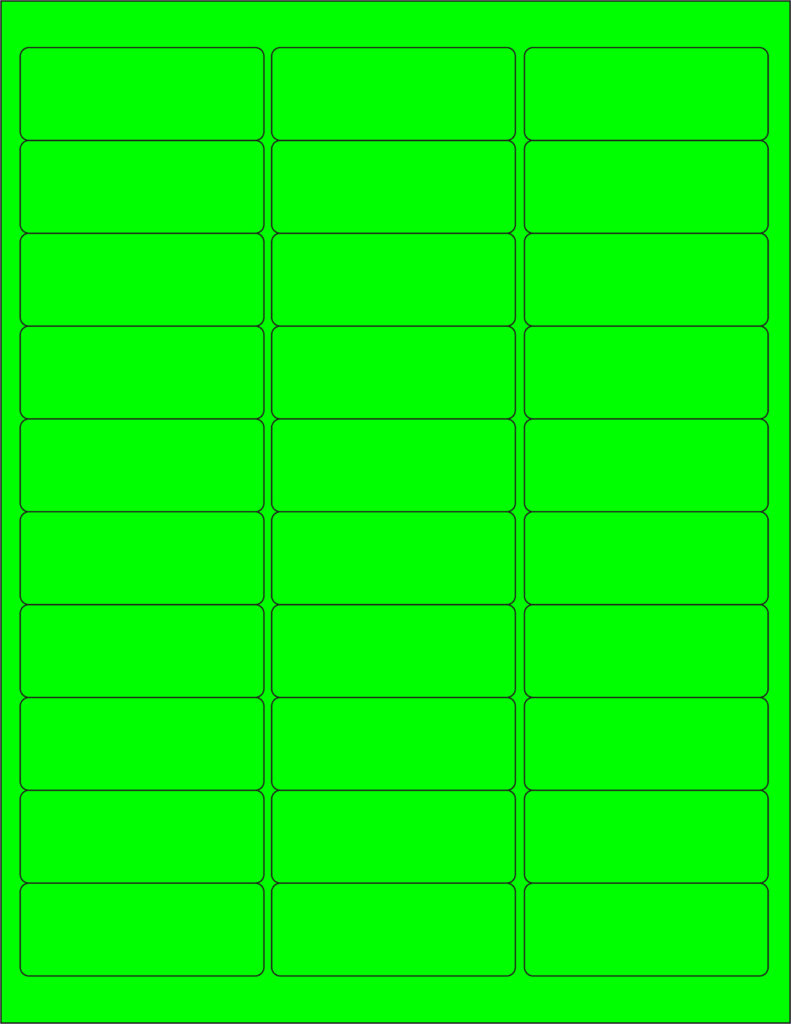 Compulabel 2-5/8"x1" Fluorescent Green Sheeted Labels 100 Sheets