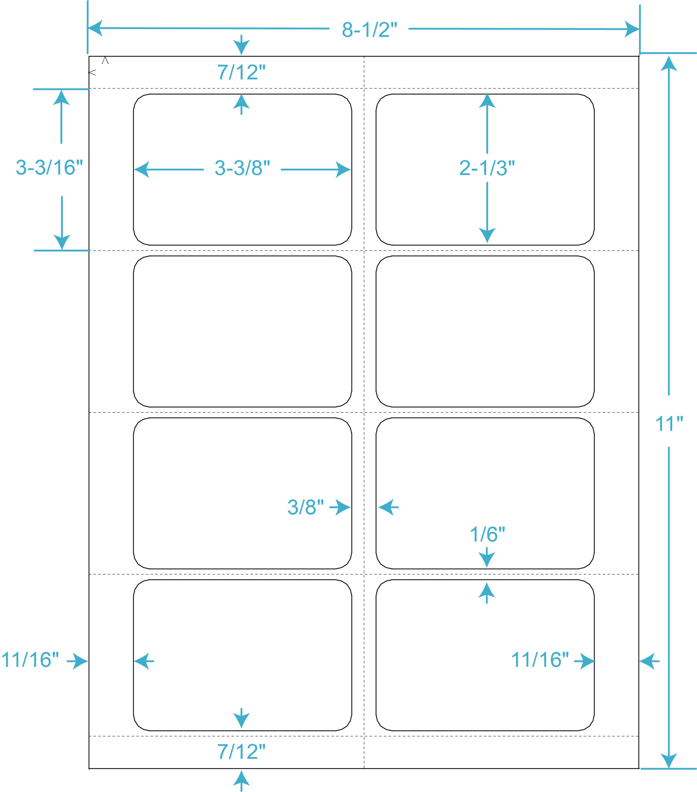 Compulabel 3-3/8"x2-1/3" Sheeted Labels 100 Sheets