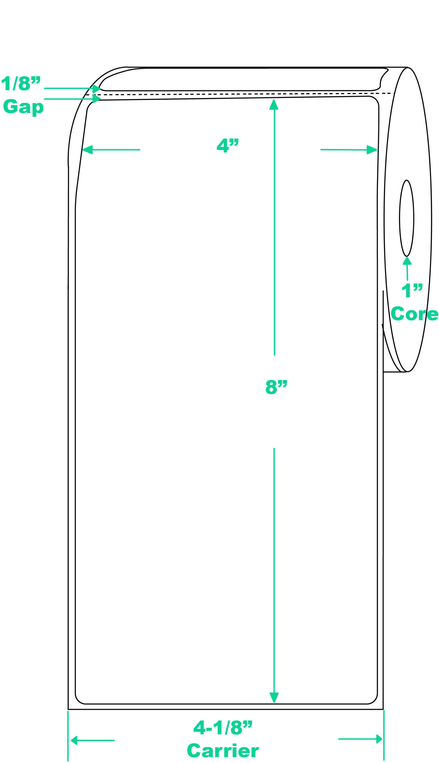 Compulabel 4x8" Direct Thermal Mobile Printer Labels (530717)