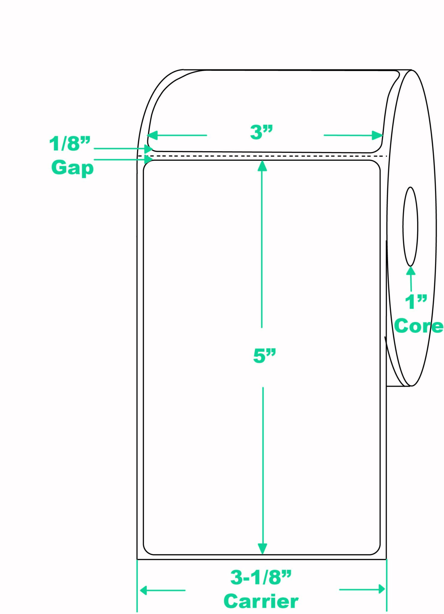 Compulabel 3x5" Direct Thermal Mobile Printer Labels (530752)