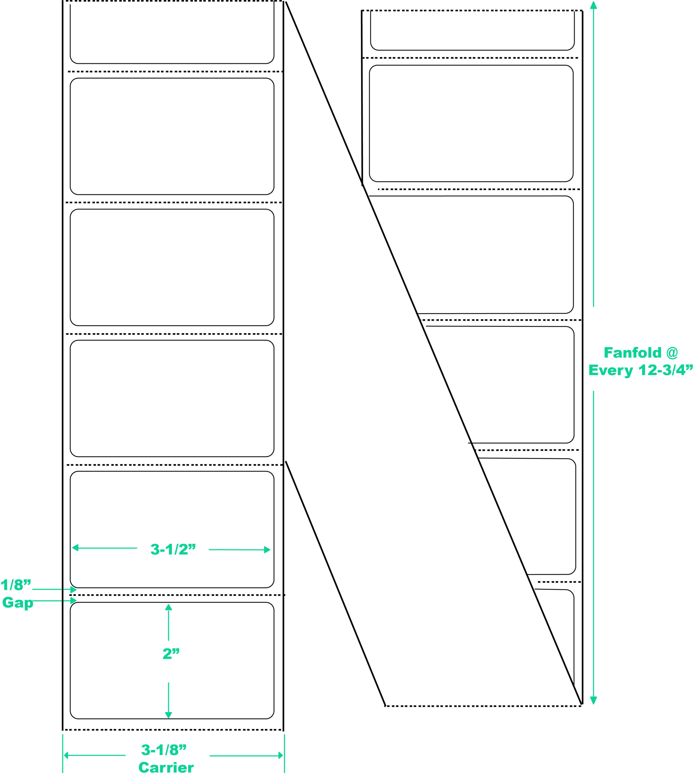 Compulabel 3"x2" Thermal Transfer Fanfold Labels (670487)